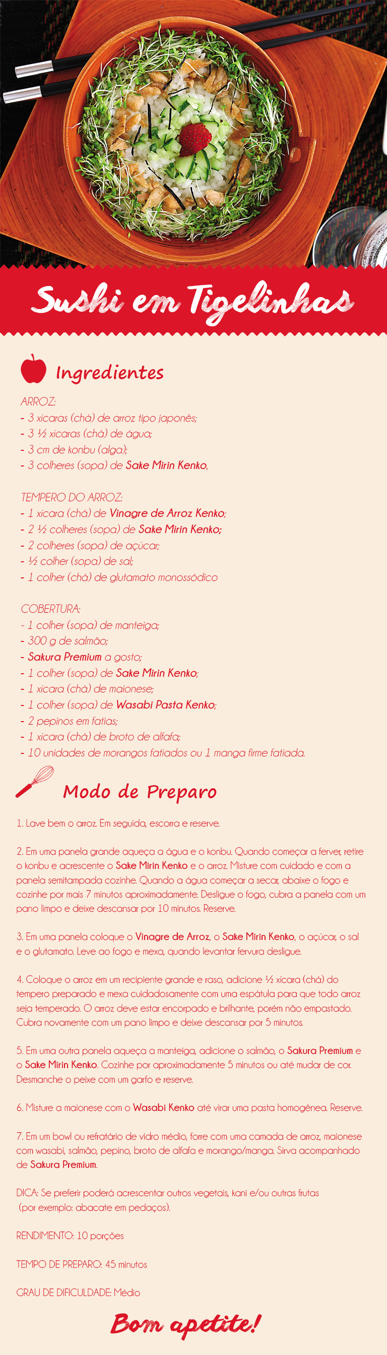 Sakura Alimentos | Sushi em tigelinhas